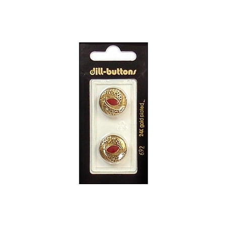 Dill Buttons 18Mm 2Pc Shank Red/Gold | Walmart Canada