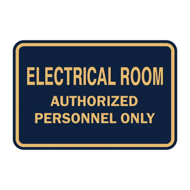 Classic Framed ELECTRICAL ROOM AUTHORIZED PERSONNEL ONLY Sign (Navy ...