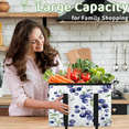 ADECORIVY Blueberry Fruit Reusable Grocery Bags, Foldable Shopping Bags ...