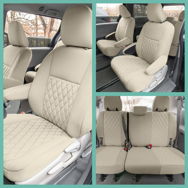 For Toyota Sienna 2011 2020 FH Group Neoprene Waterproof Custom Fit Car Seat Covers Solid Beige Full Set 7 Seater Walmart