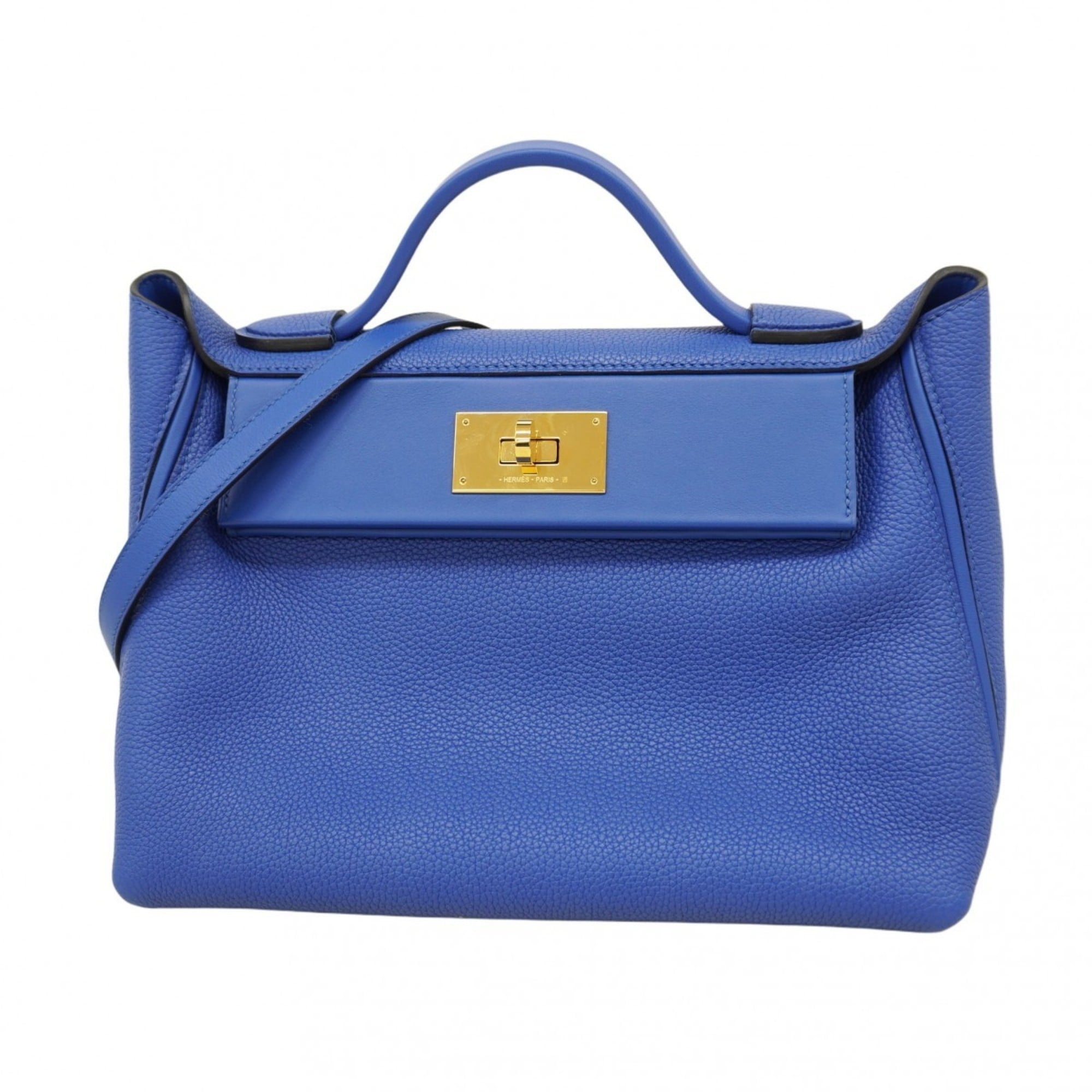 Pre-Owned Hermes Hermès Van Quatre 29 Togo Swift Blue Electric Handbag ...