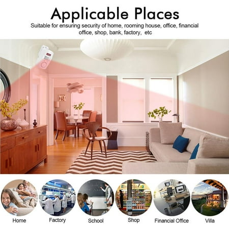 PIR Infrared Motion Detector Alarm Unit with 2 Remote Controller Home ...