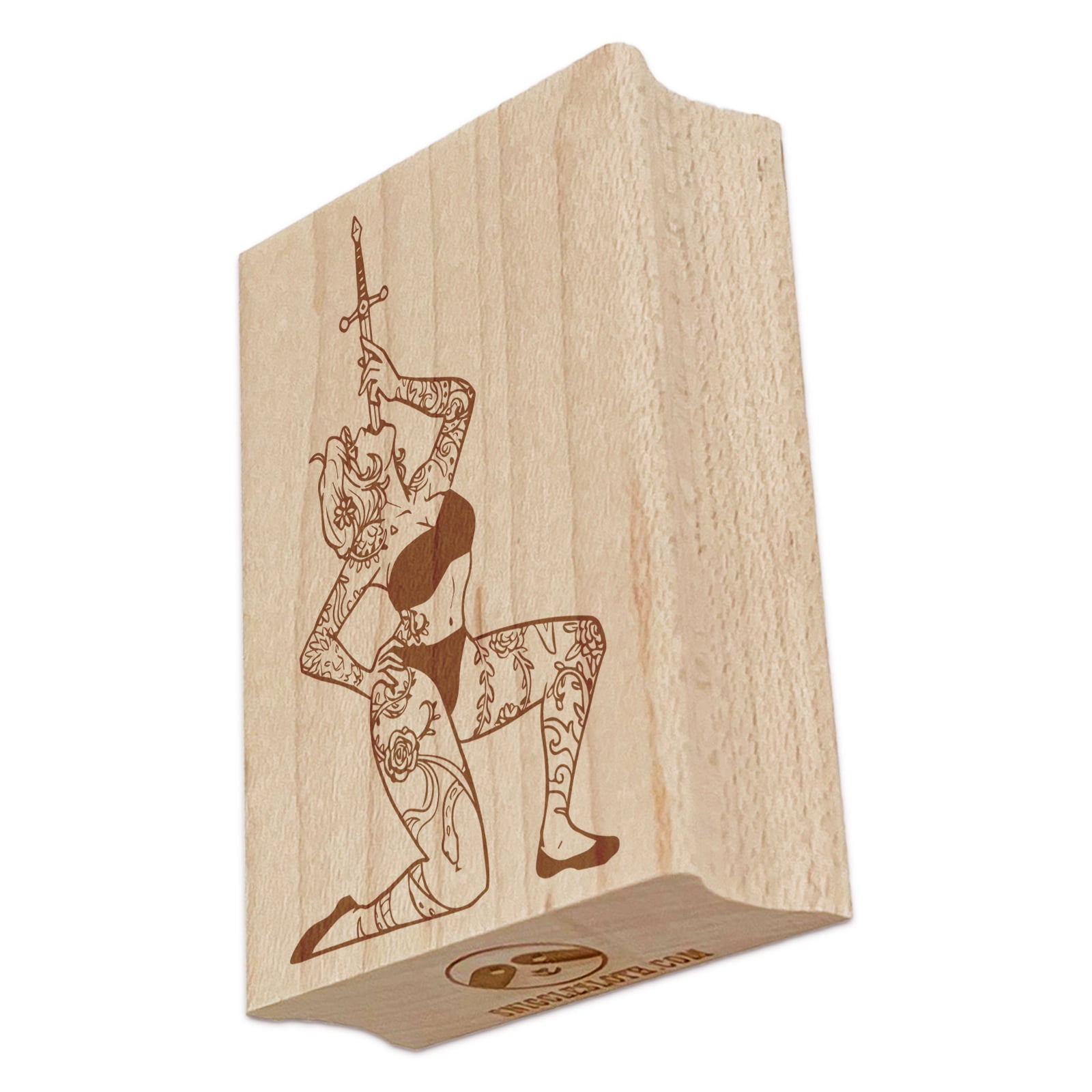 Sword Swallowing Woman Carnival Circus Rectangle Rubber Stamp Stamping ...