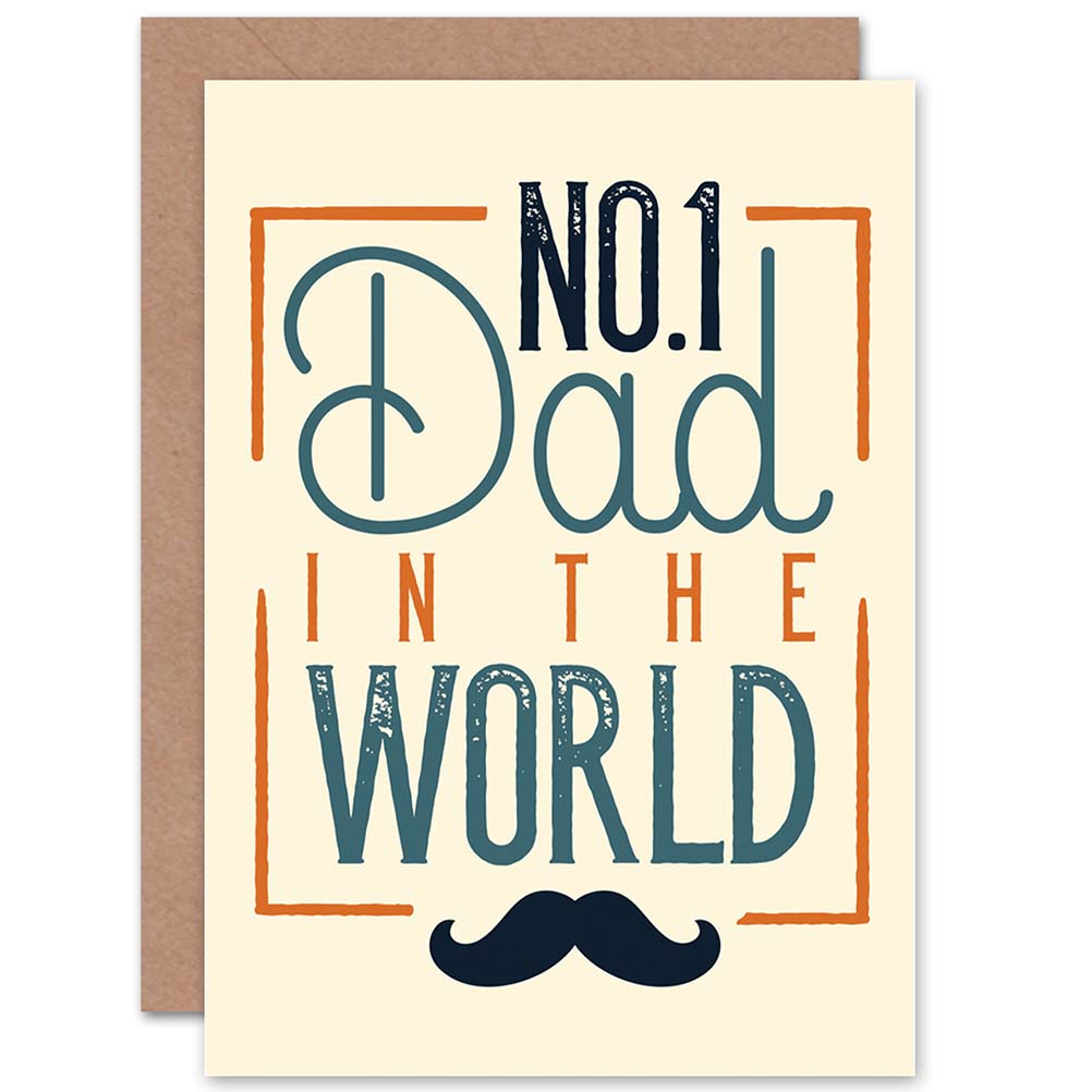 Father Day Dad Number One Greetings Card Plus Envelope Blank inside ...