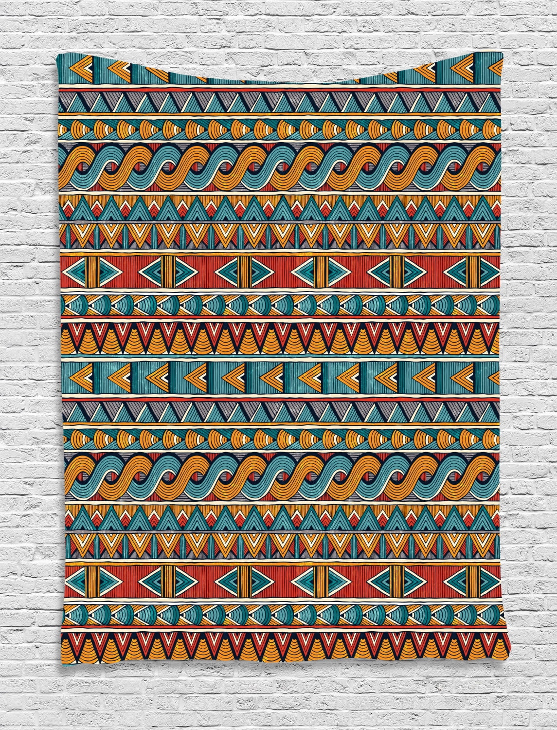 Ethnic Tapestry, Hand Drawn Style Pattern with Grunge Effect Abstract ...