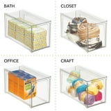 mDesign Plastic Stackable Kitchen Storage Organizer with Drawer - 4 ...