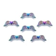 20 pc Rack Plating Alloy Beads Wing with Heart Rainbow Color 7x20x3mm ...