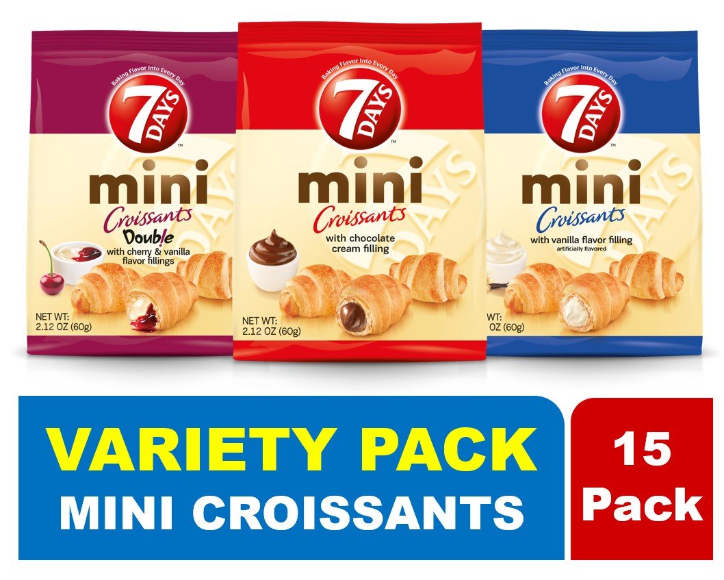 7Days Mini Croissant Pouches, Variety Pack, 2.12oz (Pack of 15 ...