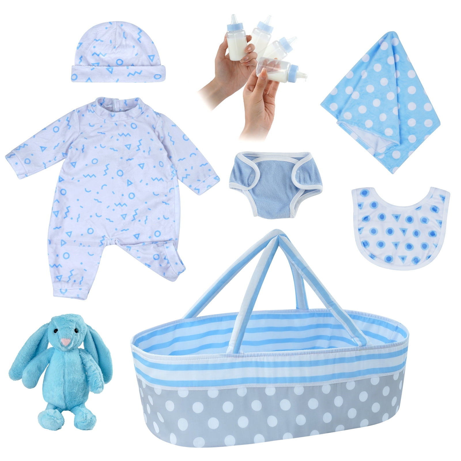 Click here for Grm 8pcs Reborn Baby Doll Accessories With Basket... prices