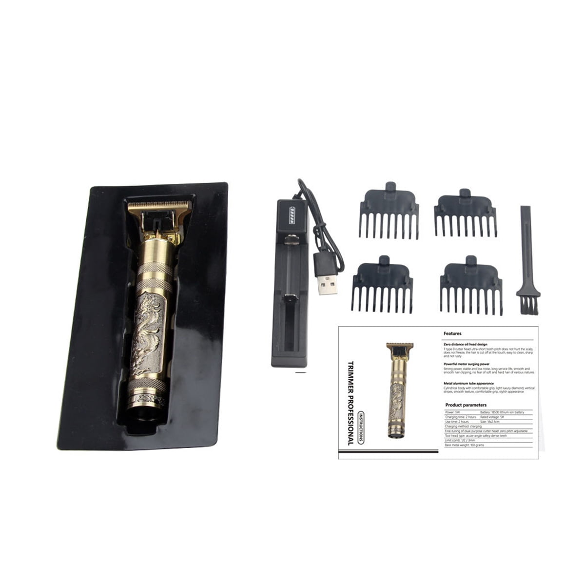 Men's Electric Hair Clipper USB Charging Shaver Socket With 4 Limit ...