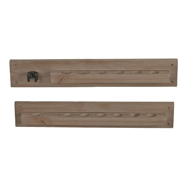 Billiard wood pool table wall rack holder mount for 6 cue sticks ...