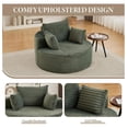50'' Oversized Round Chaise Longue Chair, Upholstered Corduroy Single ...