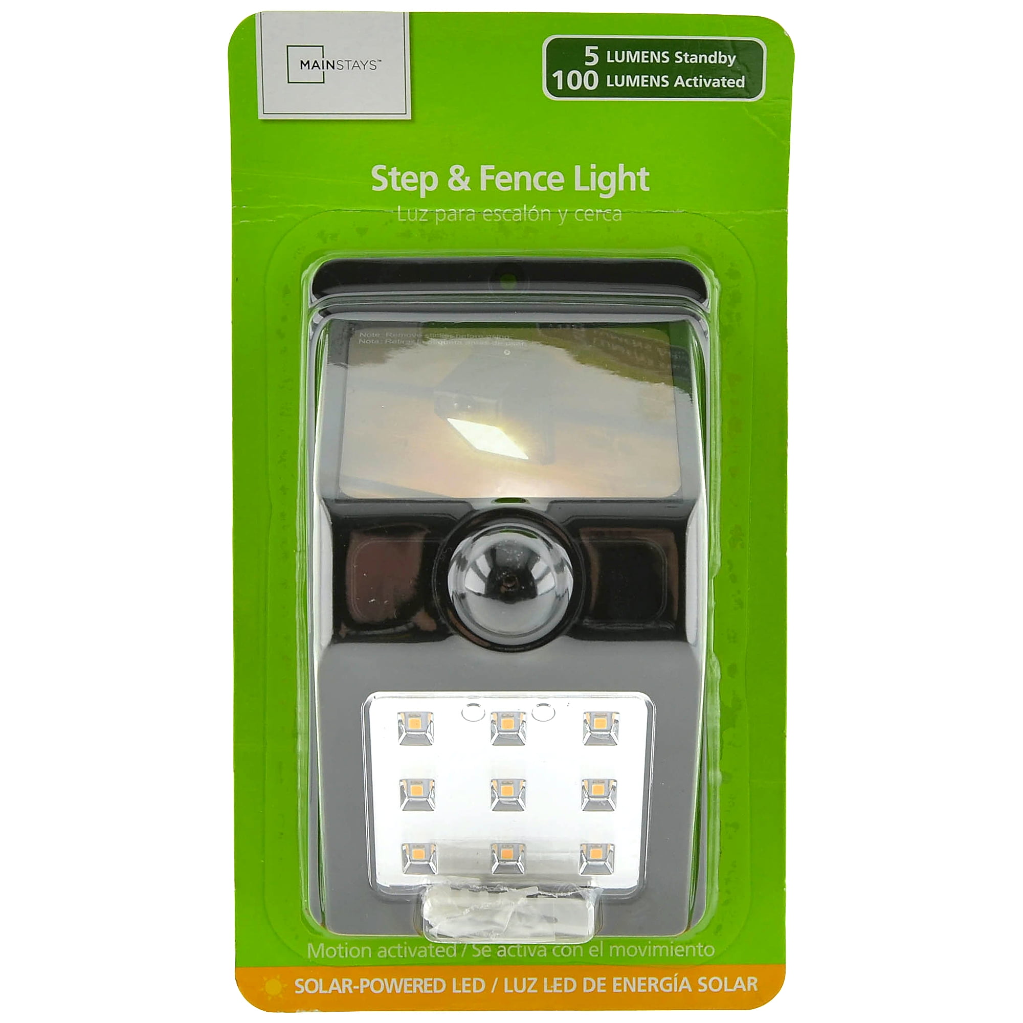 Mainstays Motion Activated Solar LED Step & Fence Light – Walmart ...