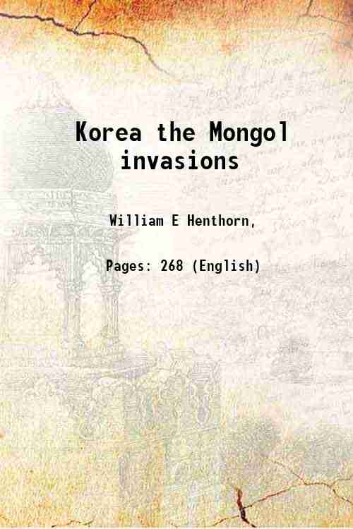 Korea the Mongol invasions 1963 - Walmart.com