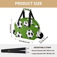 Cartoon Football on Green Background Insulated Lunch Bag Reusable ...