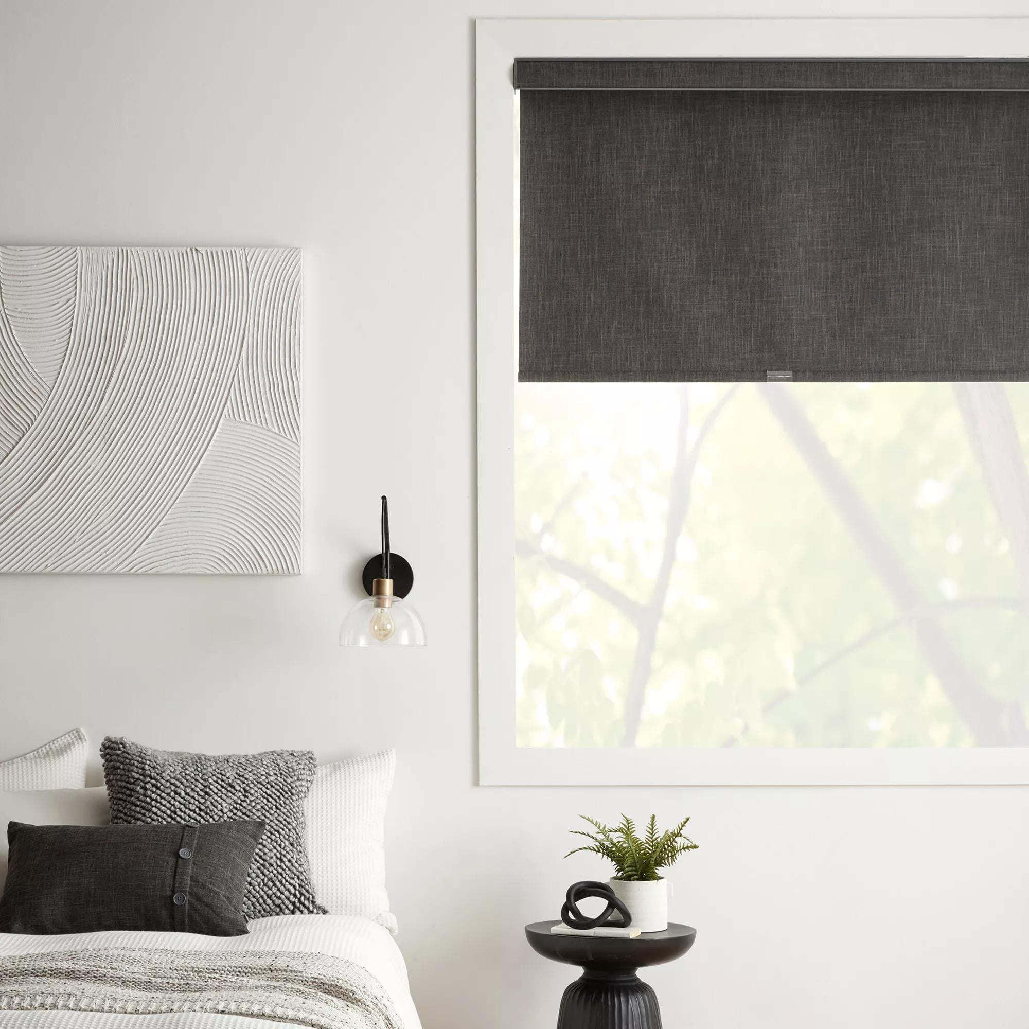 Bouclair Charcoal Chita Cordless Blackout Roller Shade 27x84 in (69x213 ...