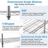 Miniyam NSF 7 Tier Wire Shelving Unit, 2450lbs Heavy Duty Storage Rack ...
