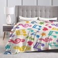 Colorful Music Notes Blanket Gift Throw Blanket Gift for Music Lovers ...