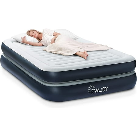 Full Size Air Mattress with Built in Pump, 18'' Inflatable Luxury ...