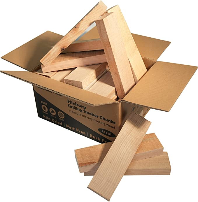 CONSDAN Hickory Grill Smoker Chunks, USA Grown Kiln Dried Hickory, All ...