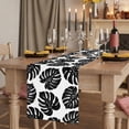 Black Tropical Summer Burlap Cotton Table Runner 13x120 Inches Long ...