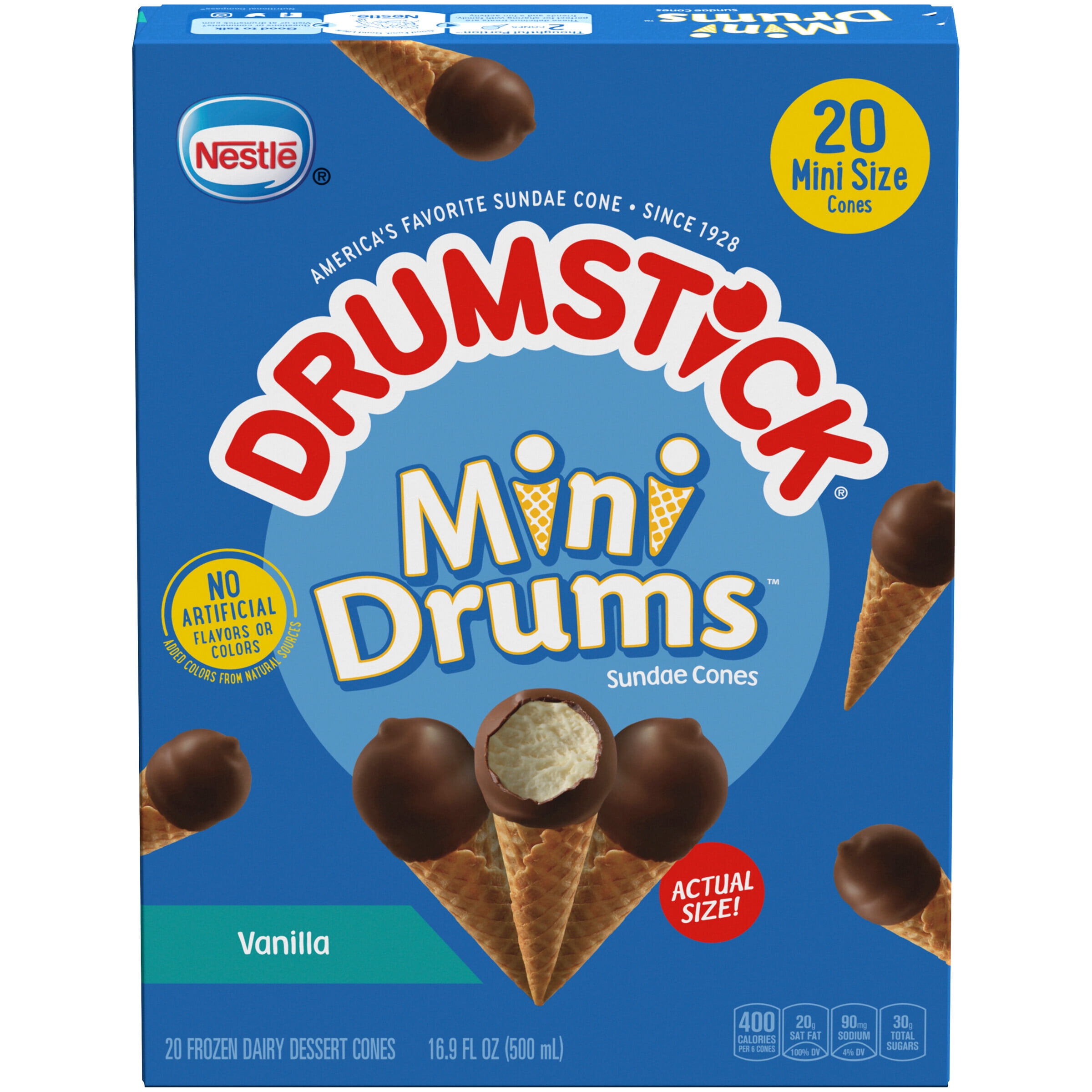 DRUMSTICK Mini Drums Simply Dipped Vanilla Delicious Classic Frozen DRUMSTICK Mini Drums Simply Dipped Vanilla Delicious Classic Frozen