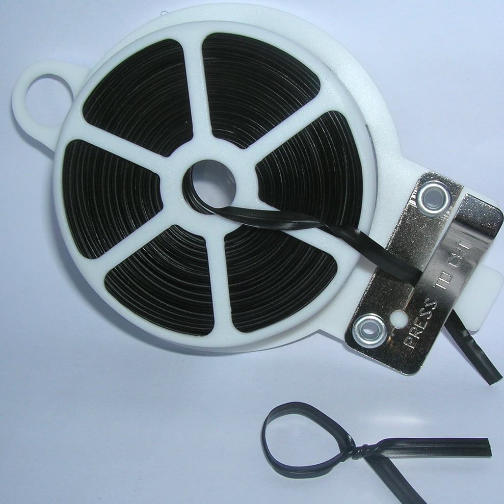 65ft (20m) BLACK flat Plastic Twist Tie Roll with Cutter - Walmart.com