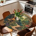 Round Fitted Tablecloth with Elastic Edge, Wild Cottage Forest Mushroom ...