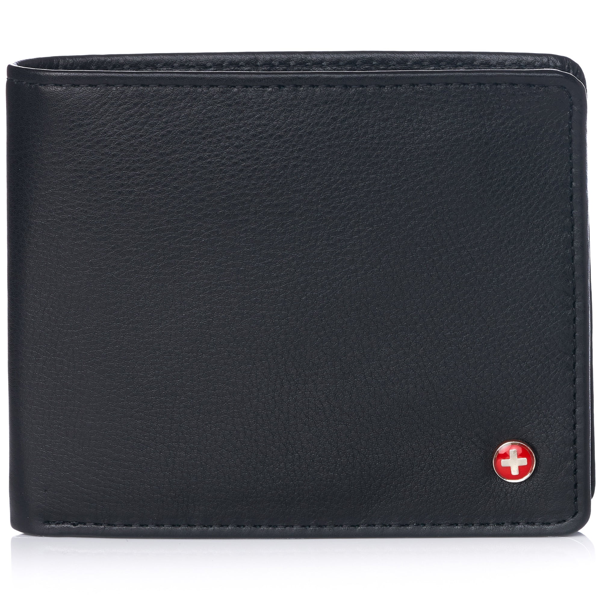 Alpine Swiss RFID Mens Wallet Deluxe Capacity Passcase Bifold Two Bill ...