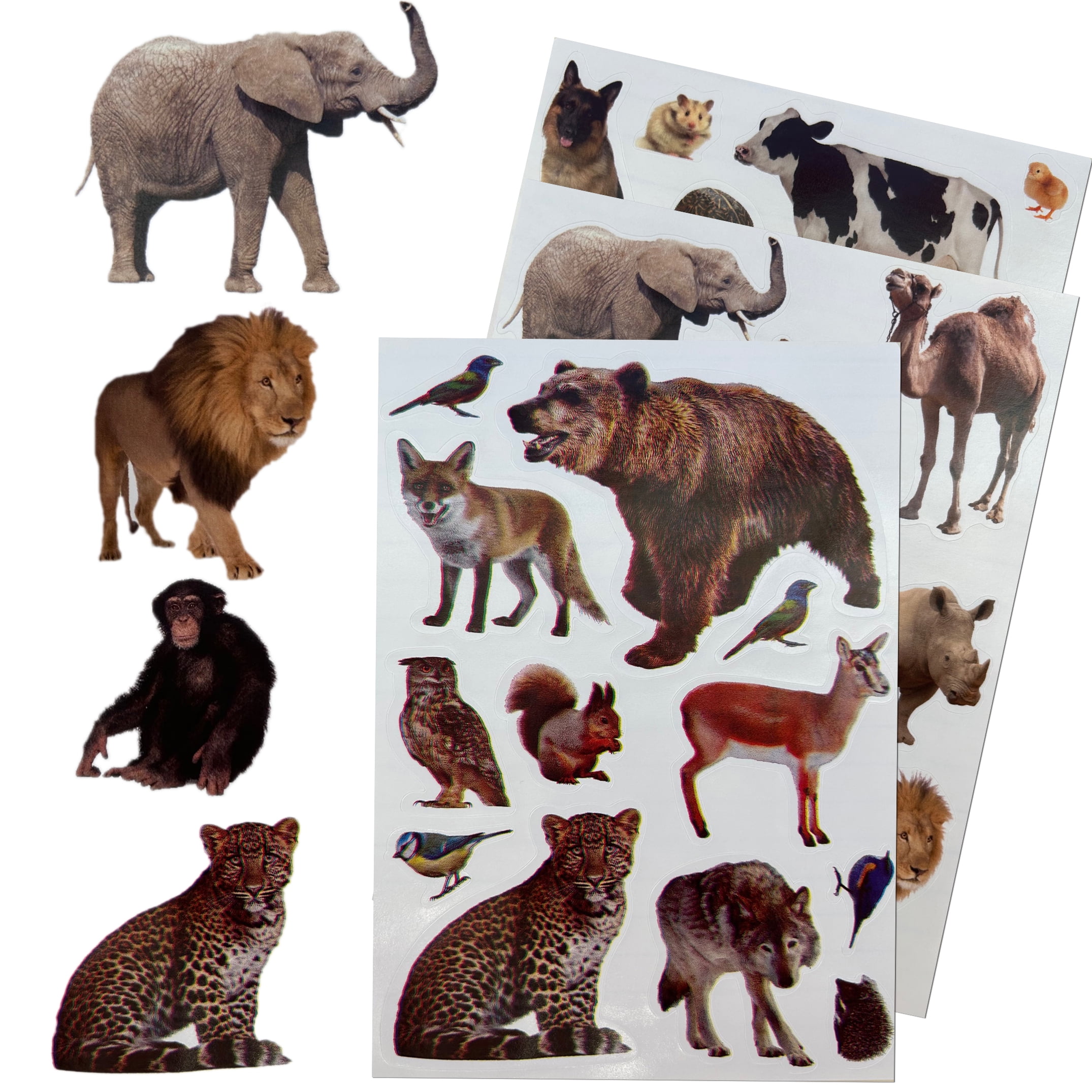 Zoo Animal Stickers for Kids' Arts and Crafts, Animal Jungle Stickers ...