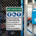 Industrial ANSI Vertical Mining Sign - 8"x12" Weatherproof UV Resistant ...