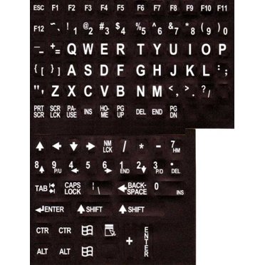 HQRP English QWERTY Laminated Keyboard Stickers for All PC & Laptops ...