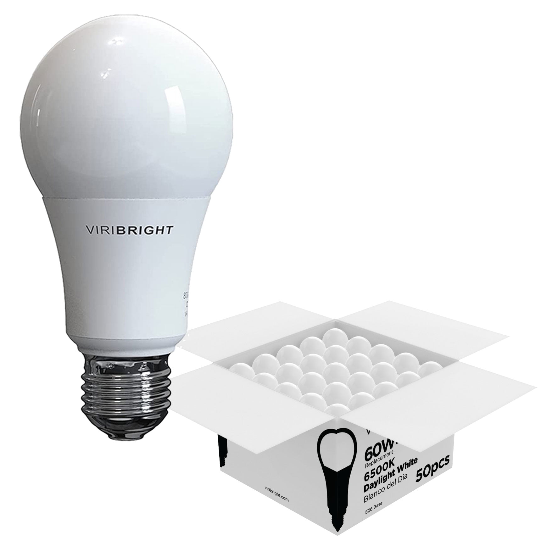 Viribright LED Light Bulb Pro-Pack 60-Watt Equivalent 9W A19 E26 Screw ...