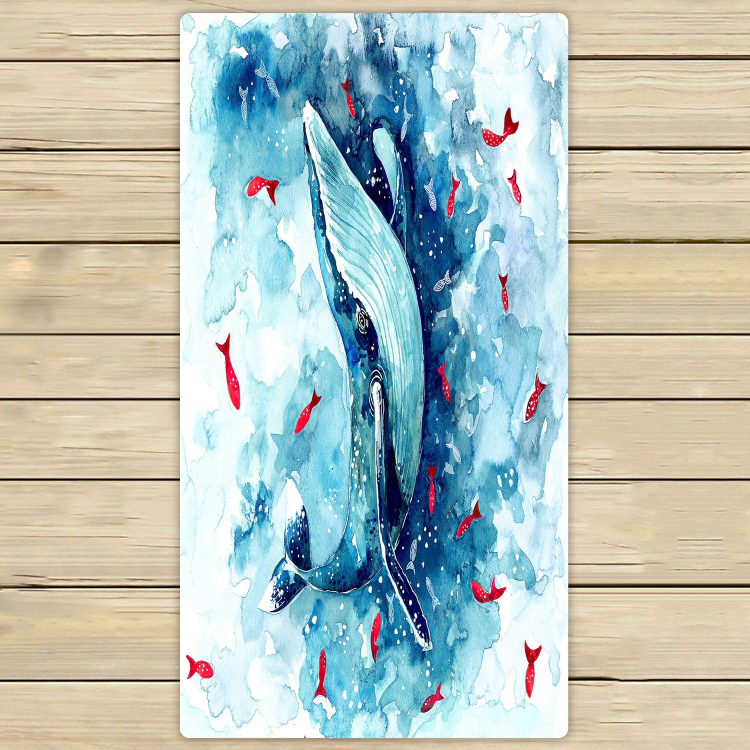 PHFZK Cute Animal Towel, Watercolor Whale Hand Towel Bath Bathroom ...