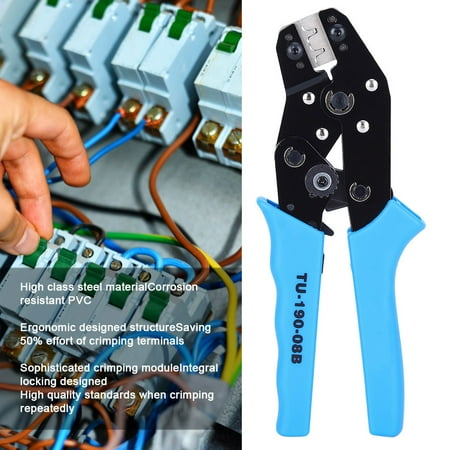 Crimping Tool, Terminal Ratchet PVC + Steel Manual Cutting / Tapping ...