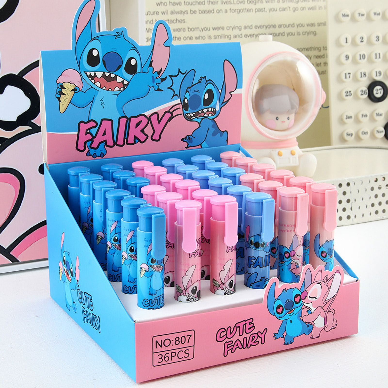 1~36Pcs Disney Stitch Creative Lipstick Modeling Stationery for Kids ...