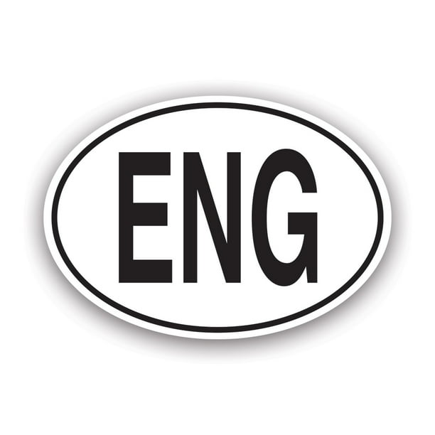 ENG England Country Code Oval Sticker Decal - Self Adhesive Vinyl ...