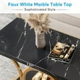 Tribesigns 47.24-inch Rectangle Coffee Table, 2-Tier Faux Marble Coffee ...