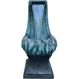 Ocean Wave Water Fountain with LED Light - Fiberglass Resin Outdoor ...