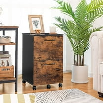 Ktaxon 2-Drawer Rolling Wood File Cabinet with Lock, Portable Vertical ...