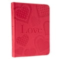 Red Faux Leather Mini Hardcover Gift Book w/Ribbon - Love w/Red Hearts ...