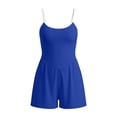 Ailaofu Womens Romper Shorts Spaghetti Strap Contrast Trim High Waist ...