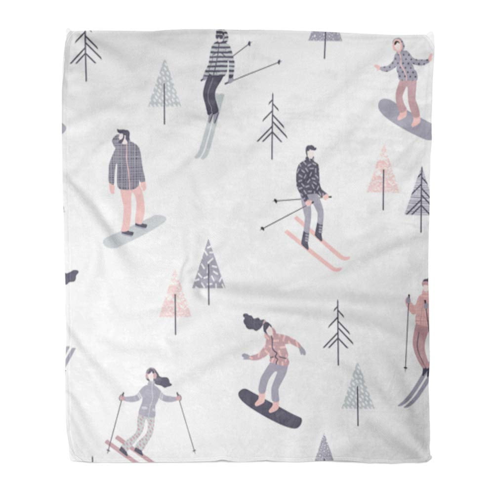 Click here for Jsdart Throw Blanket Warm Cozy Print Flannel Skier... prices