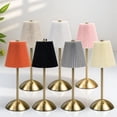 2 pcs Metal Texture Touch Control Table Lamp USB Rechargeable Three ...