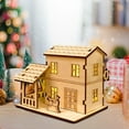 Hometravel Handmade Wooden Christmas Village, Light-Up Miniature House ...