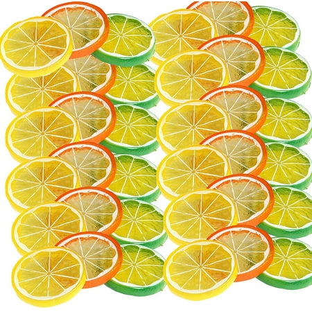 36 Pieces Fake Lemon Slices, Artificial Plastic Lemons Slices for Home ...
