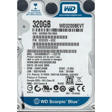 WD3200BEVT-11A0RT0, DCM HBNTJBN, Western Digital 320GB SATA 2.5 Hard Drive - Walmart.com