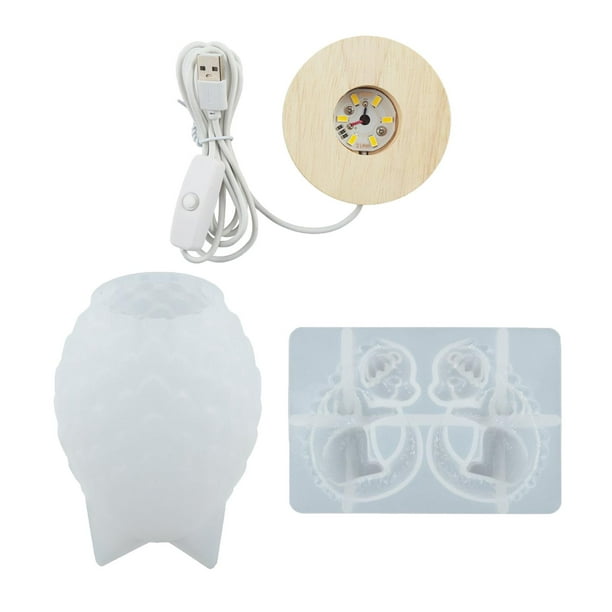 3D Dragon Egg Light Resin Model with USB Powered Wooden Lighted Base ...