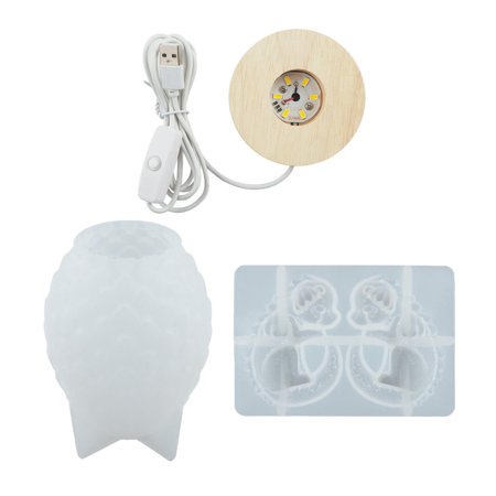 Dragon Egg Light Resin Model Dragon Model with USB Powered Wood Lighted ...