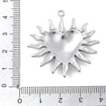 304 Stainless Steel Pendants Heart Charm Anti- Stainless Steel Color ...